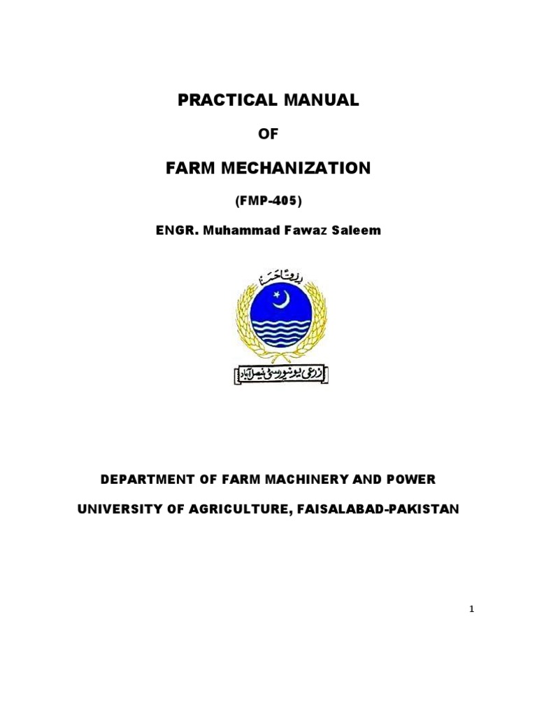 FMP - 617 Farm Mechanization Practical 1 | PDF | Piston | Internal Combustion Engine