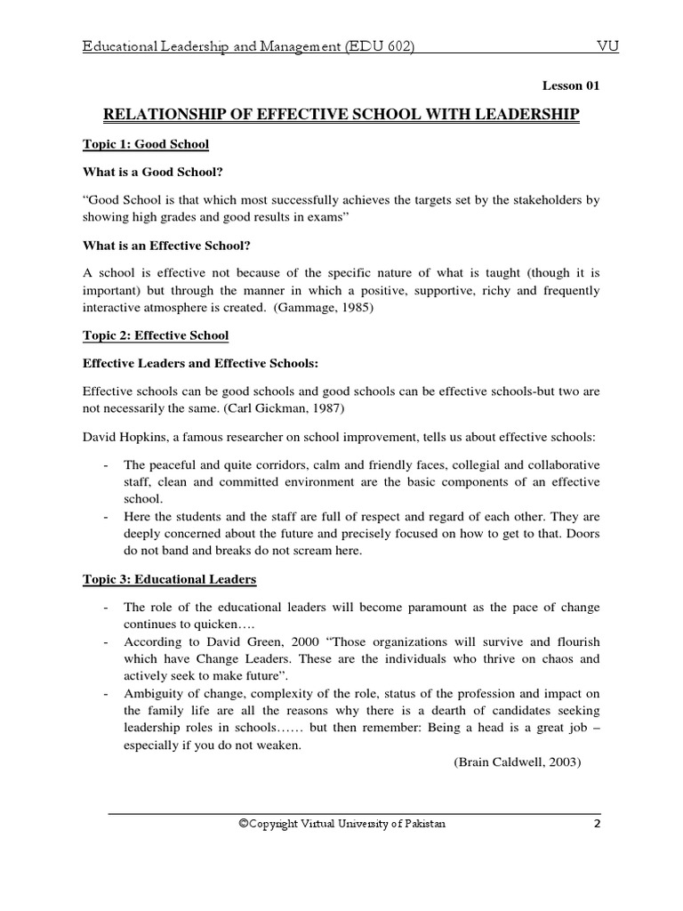 EDU602 Midterm Short Notes | PDF | Leadership | Motivational