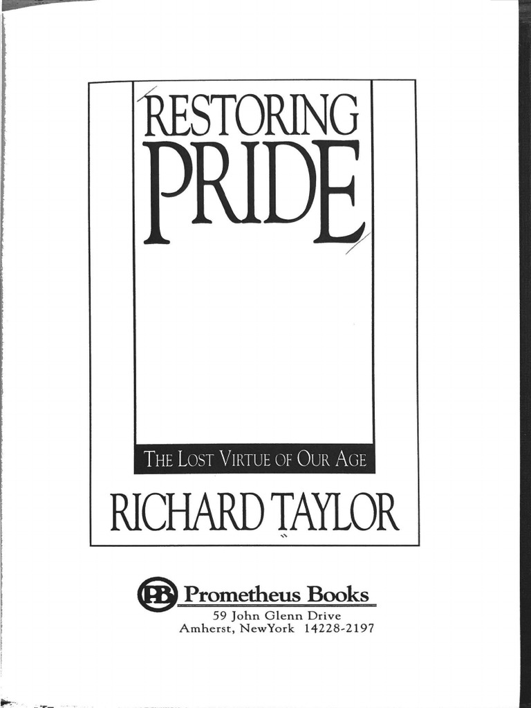Restoring Pride - The Lost Virtue of Our Age | Download Free PDF | Seven Deadly Sins | Truth