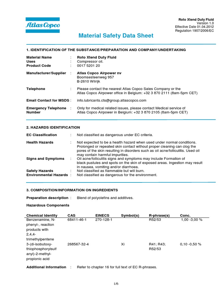 Roto Xtend Msds | PDF | Personal Protective Equipment | Toxicity