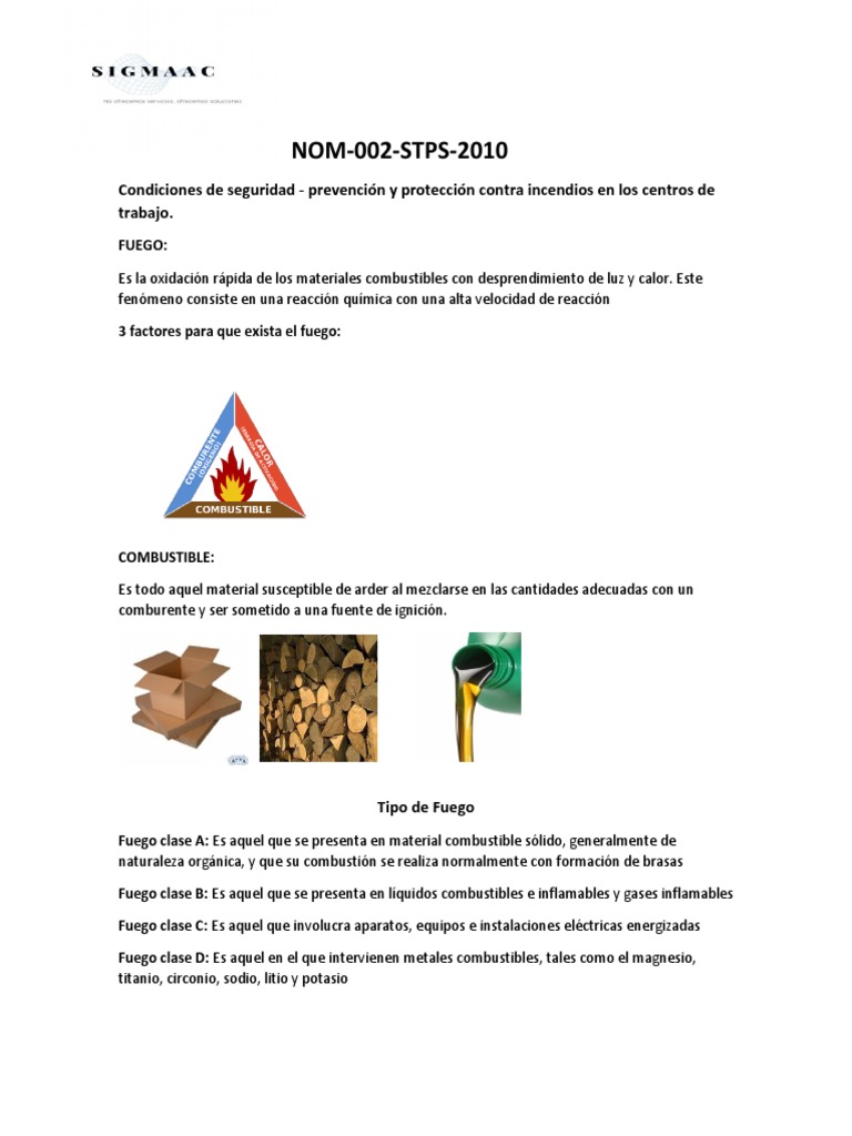 Temario NOM-002-STPS | PDF | Incendios | Combustión