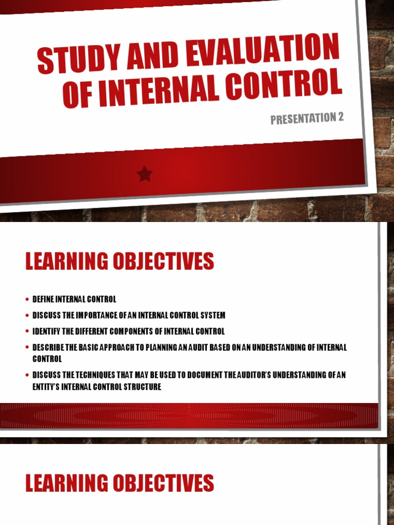 Study and Evaluation of Internal Control | PDF | Internal Control ...