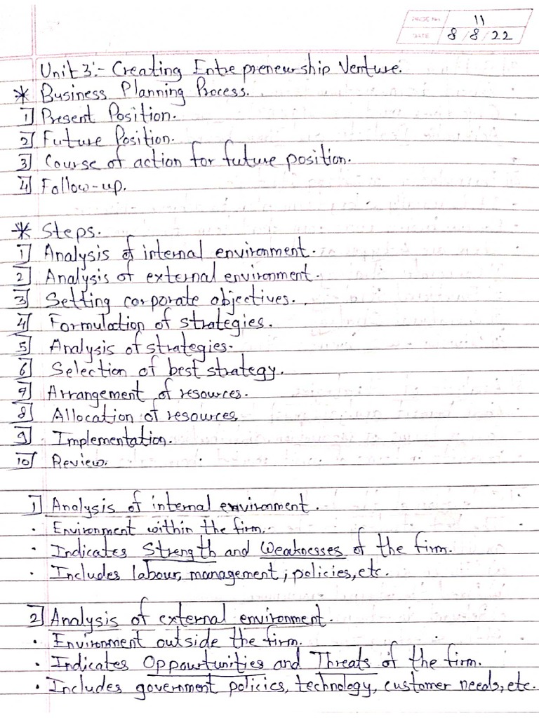 Entrepreneurship Management Unit 3 | PDF