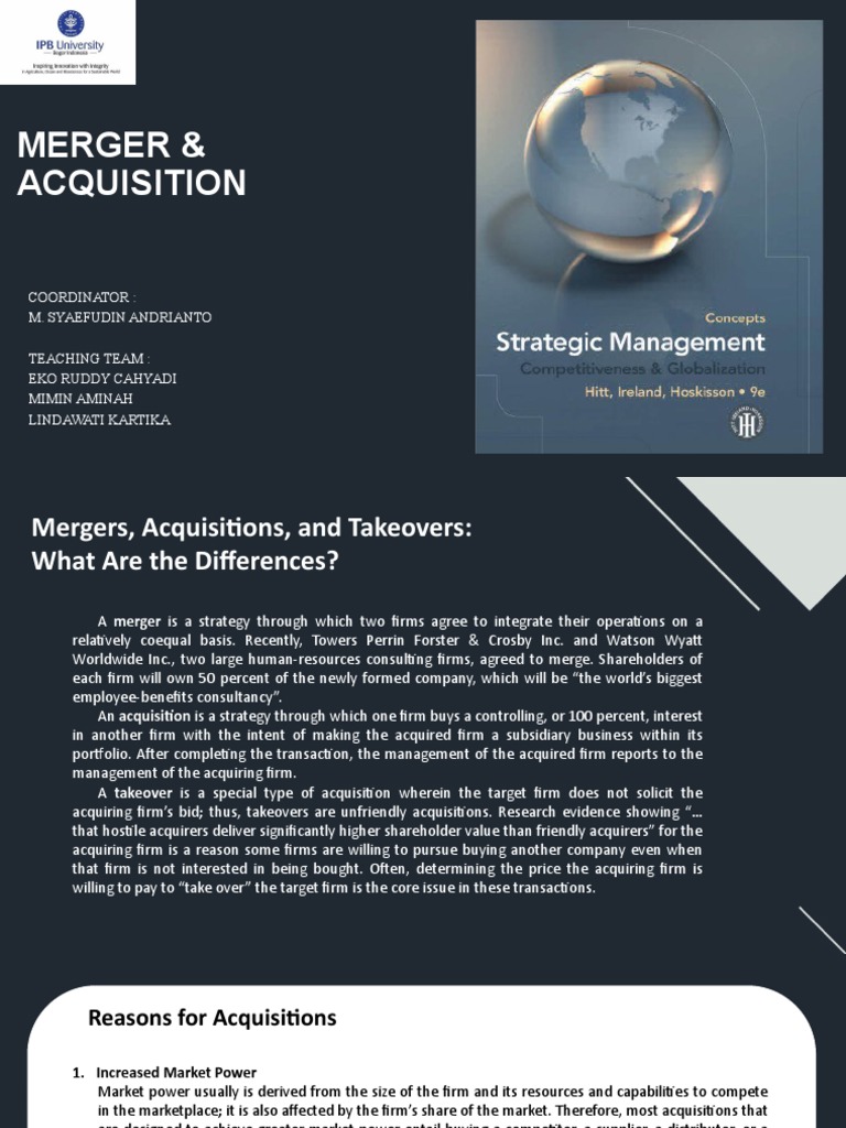 Chapter 6 - Merger Acquisition | PDF | Mergers And Acquisitions ...