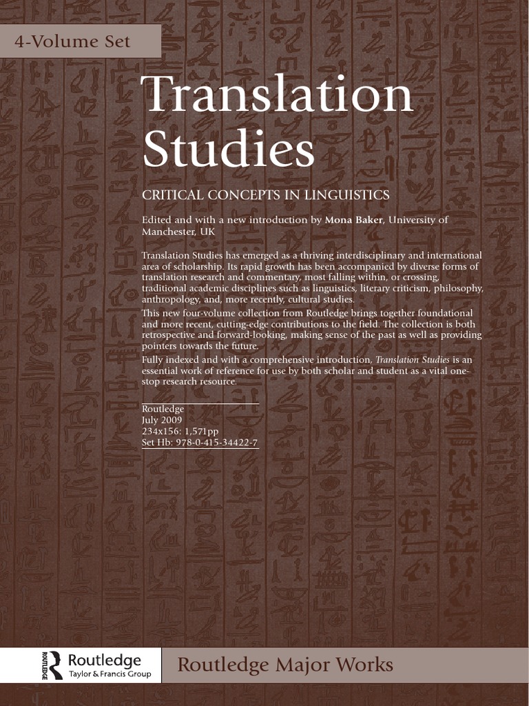 Critical Concepts Translation Studies 4 | PDF | Translations | Linguistics