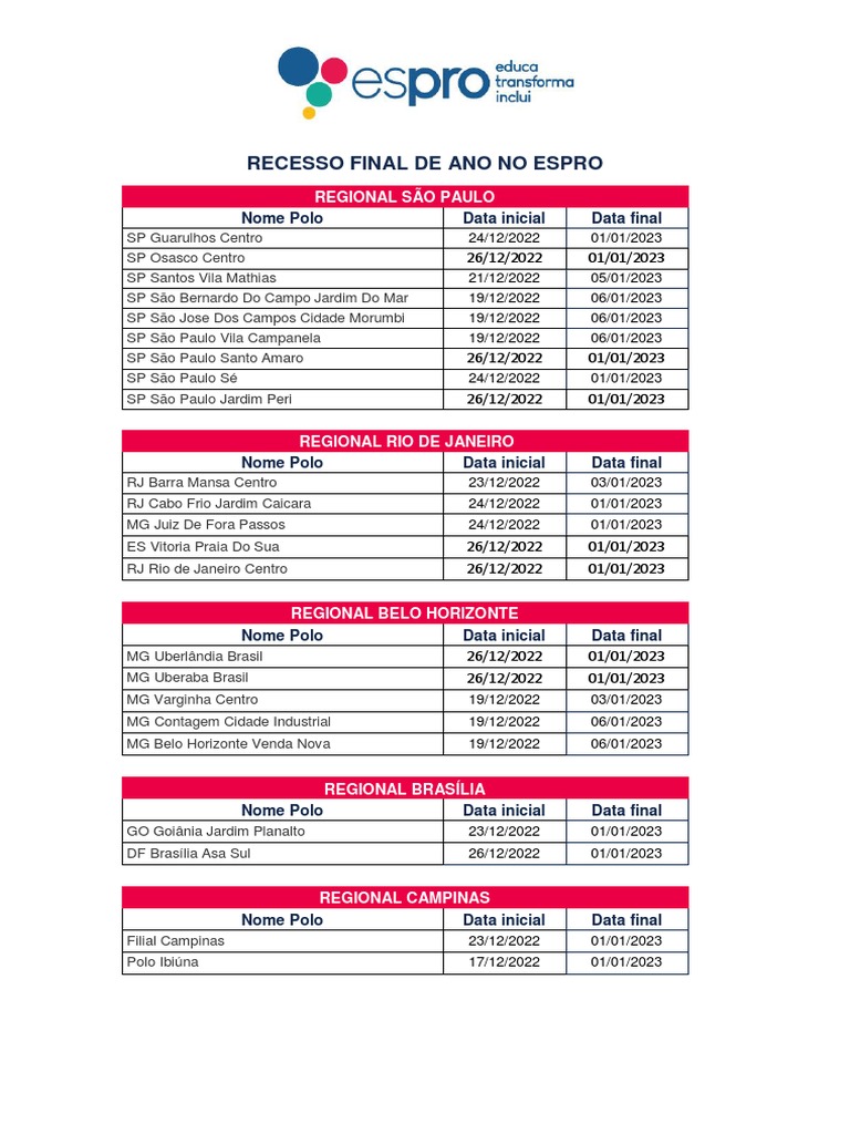 Planilha Recesso 1 | PDF | Brasil