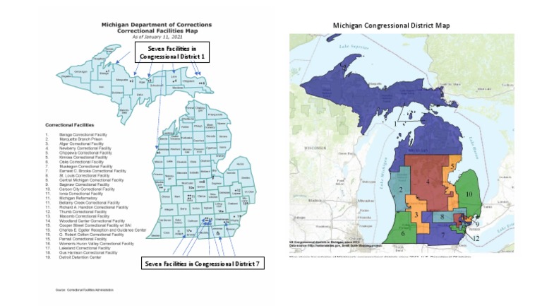 Maps For Prison Gerrymandering in Michigan | PDF