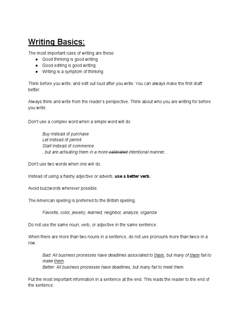 Writing Guidelines for Clear Communication | PDF | Punctuation ...