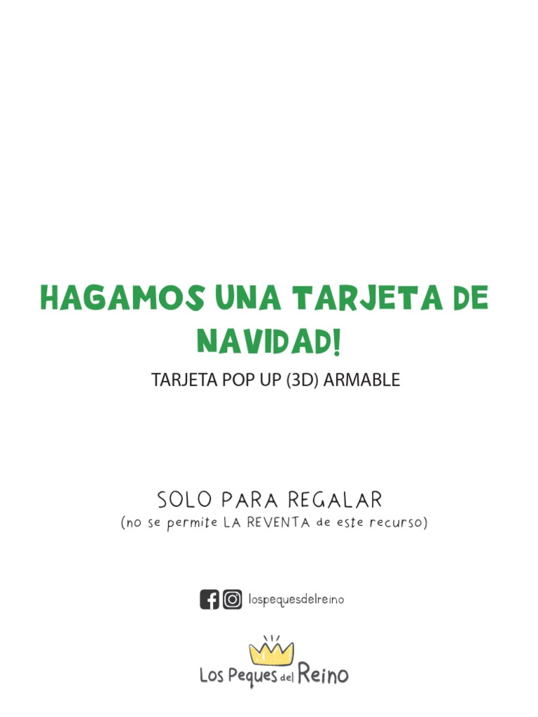 Tarjeta Pop Up de Navidad 3D | PDF