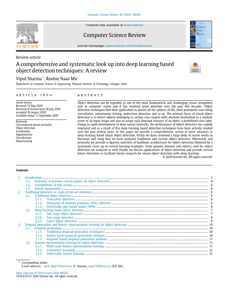 A Comprehensive and Systematic Look Up Into Deep Learning Based Object Detection Techniques - A ...