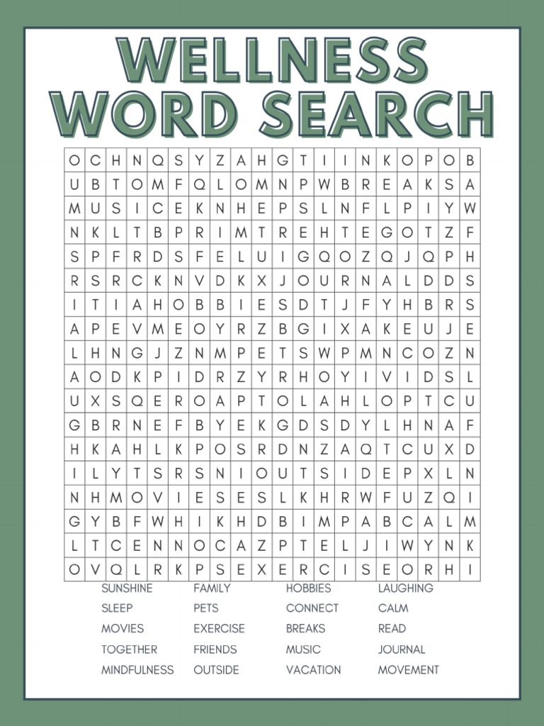 Wellness Word Search | PDF