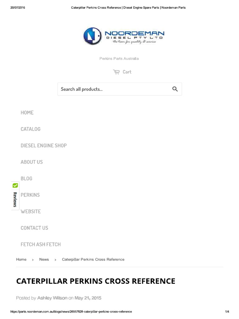 Caterpillar Perkins Cross Reference - D... L Engine Spare Parts ...