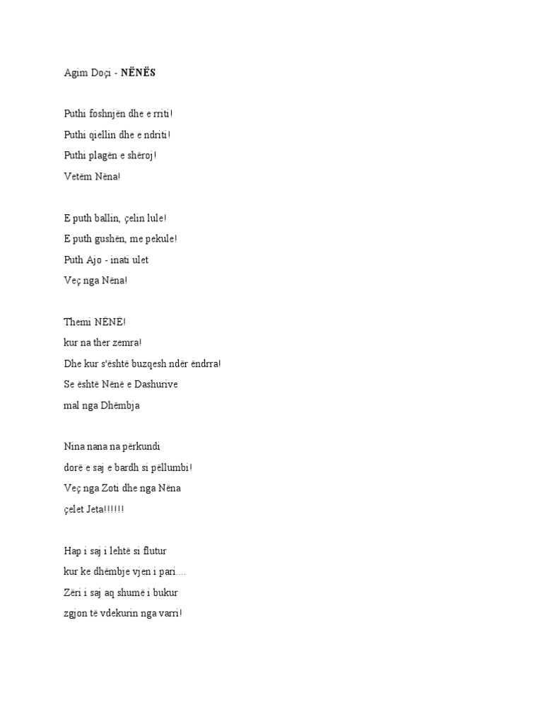 Poezi Per Nenen | PDF