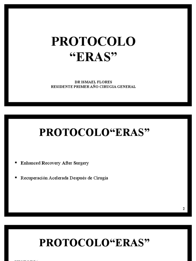 Protocolo Eras | PDF | Ciencia y matemáticas | Salud y bienestar