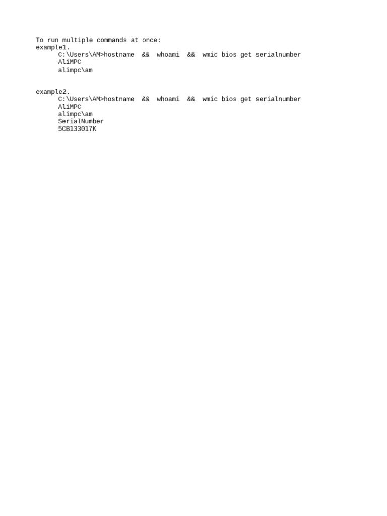 Running Multiple Commands At Once Pdf