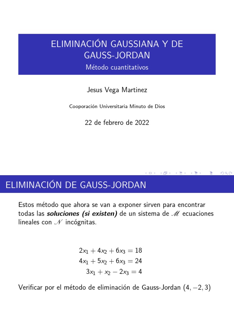 Metodo de Guass - Jordan y Guassiana | PDF