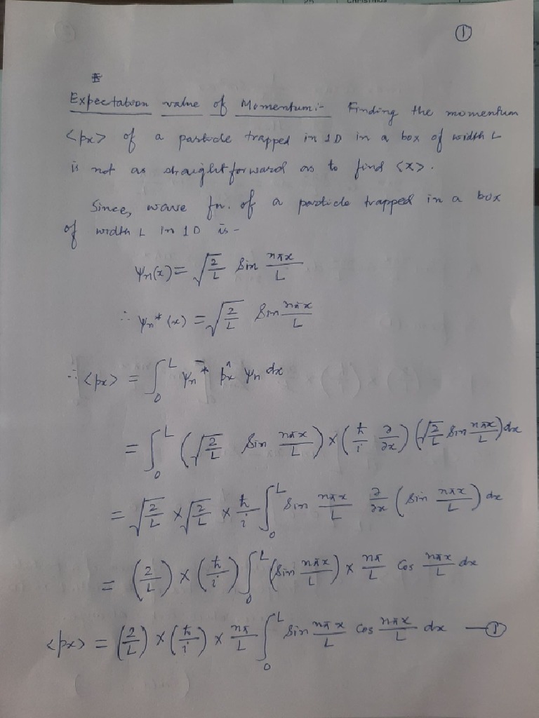 Expectation Value Of Momentum Pdf