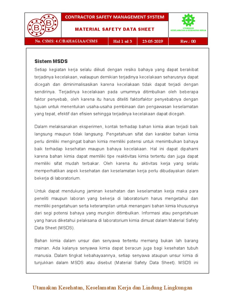 Material Safety Data Sheet (MSDS) | PDF