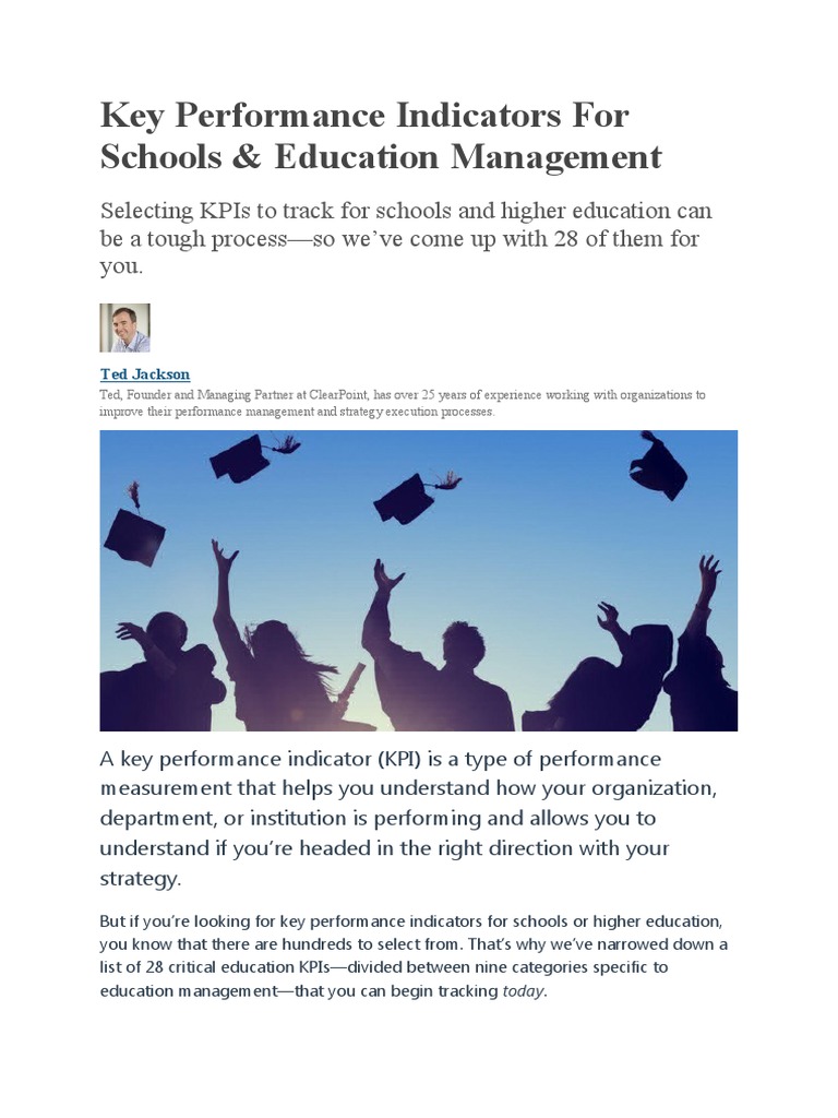 Key Performance Indicators For Schools | PDF | Performance Indicator