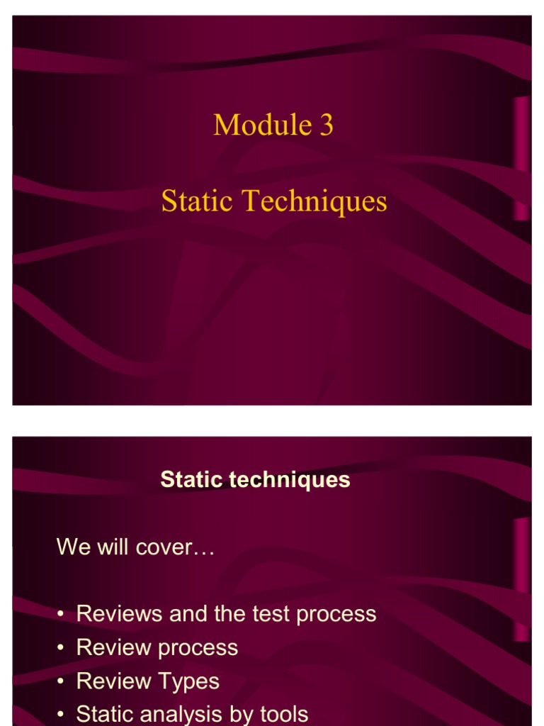 Static Techniques | PDF | Technology & Engineering
