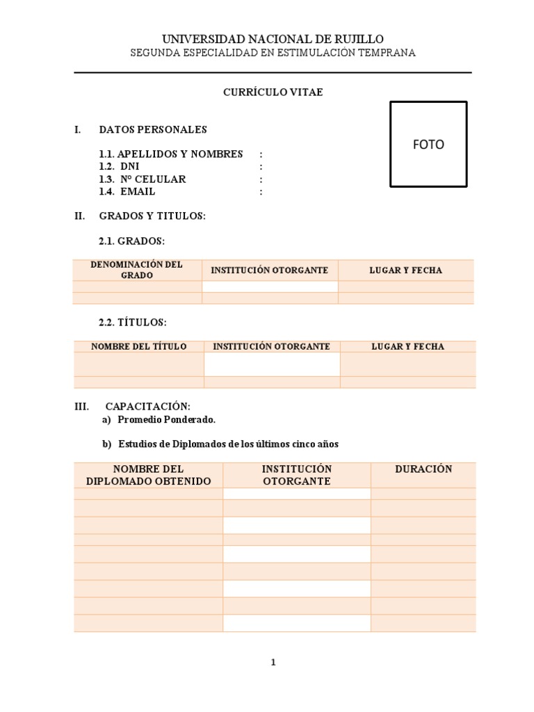 Esquema de CV para Entrevista | PDF