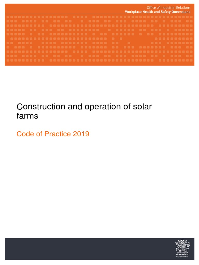Construction and Operation of Solar Farms Cop | PDF | Occupational ...