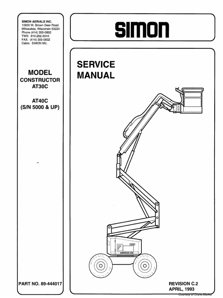 Simon Aerials Boom Lifts Articulating Spec 9a6792 | PDF | Crane ...