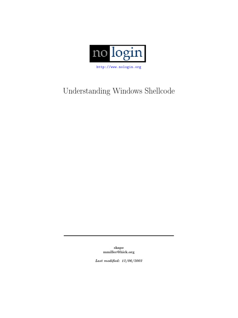Win32 Shellcode | PDF | Computers | Technology & Engineering