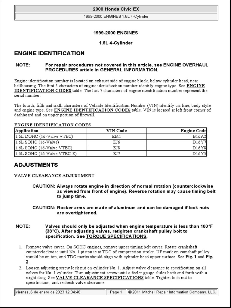 Manual de Motor Honda Civic Ex 2000 | PDF | Belt (Mechanical) | Manufactured Goods