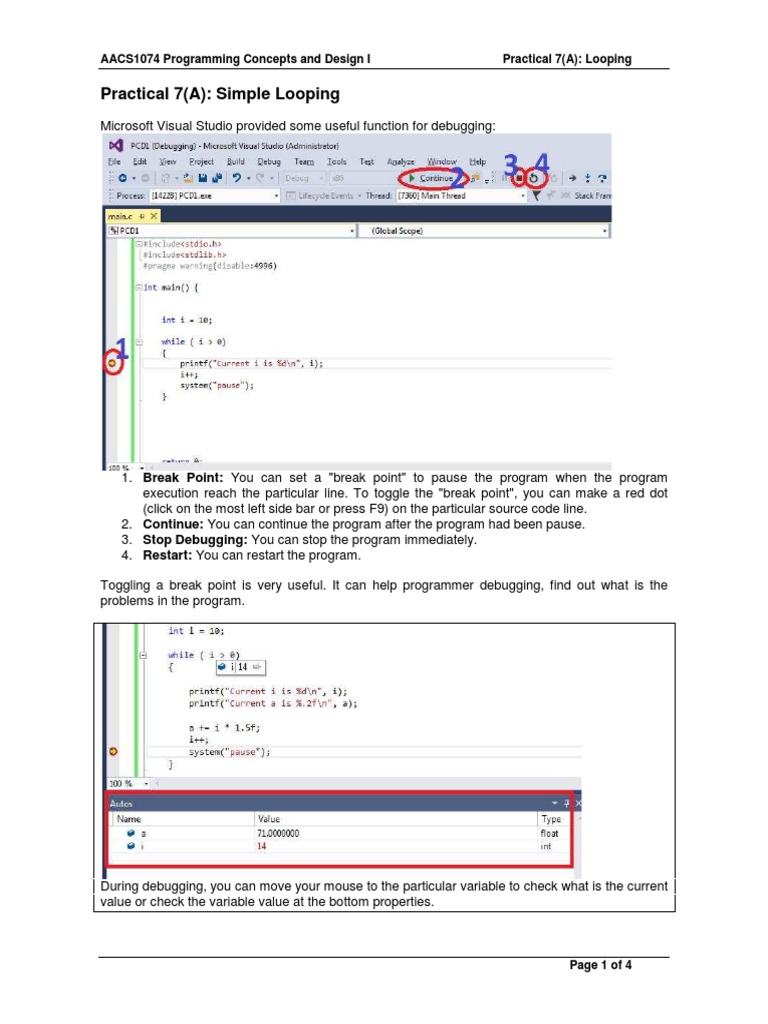 AACS1074 Programming Concepts and Design | PDF | Control Flow | Computer Programming