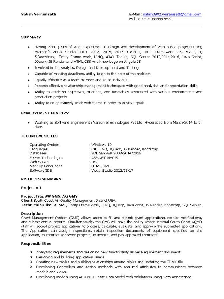 Satish Yerramsetti | PDF | J Query | Language Integrated Query