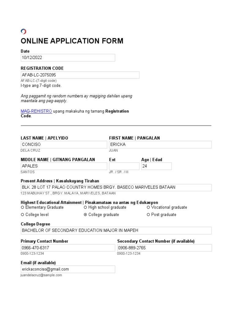 Online Application Form - Afab-Lc-2075095 - Conciso, Erickaapales (5 ...