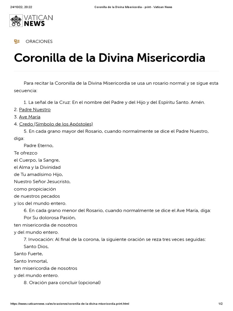 Guía de la Coronilla de la Misericordia | PDF