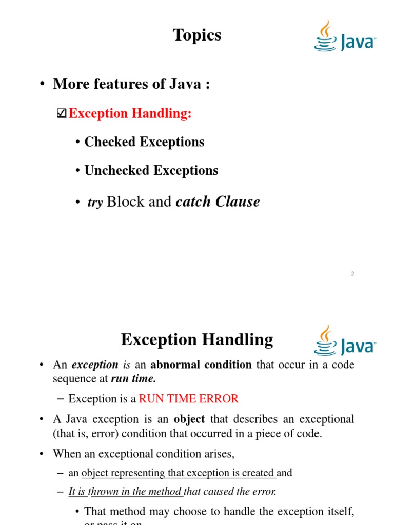 An In Depth Guide To Exception Handling In Java Pdf Method Computer Programming 7127