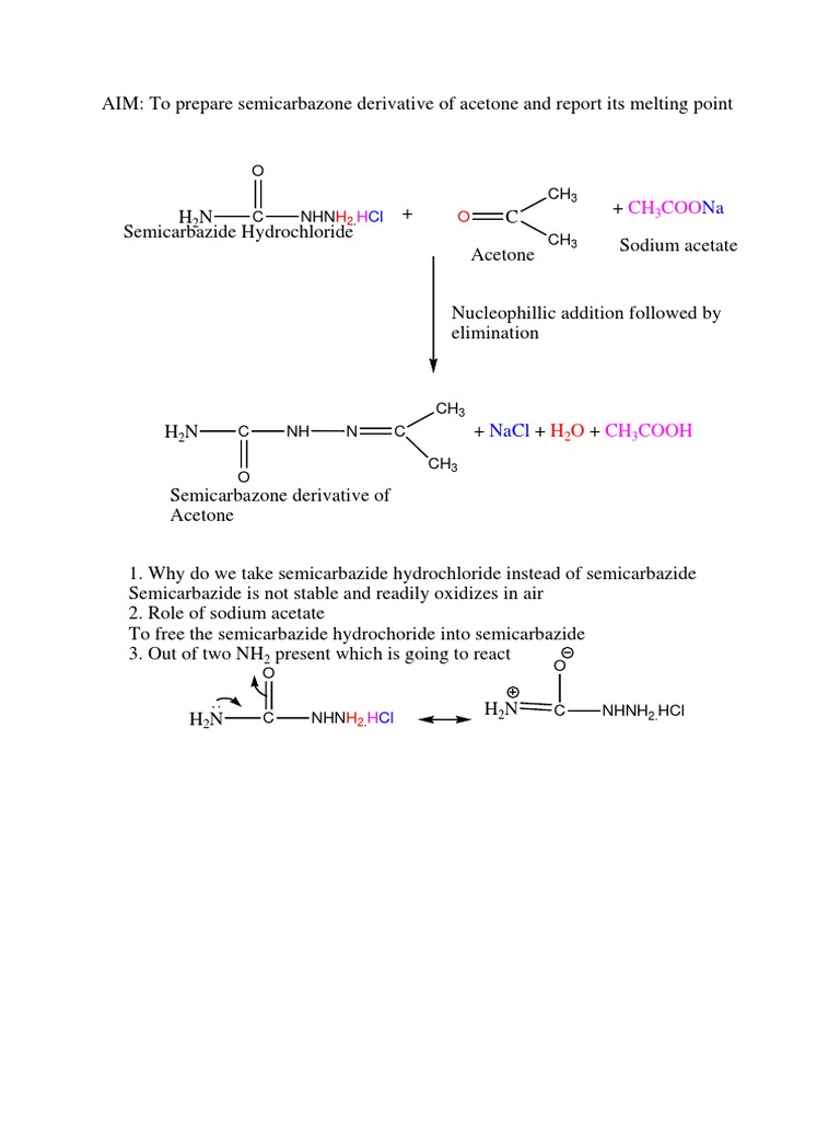 Semicarbazone Preparation from Acetone | PDF | Acetic Acid | Materials