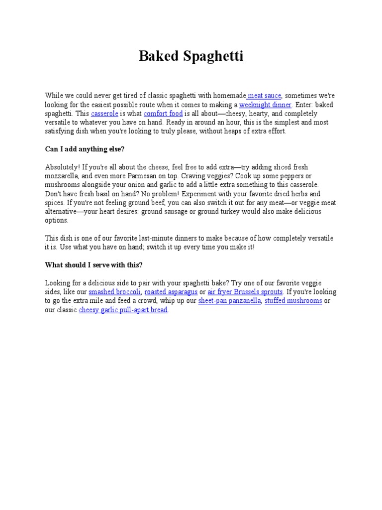 Baked Spaghetti | PDF