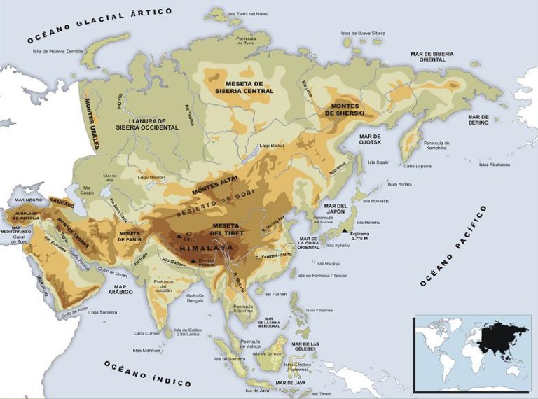 Mapa Asia Orografía | PDF