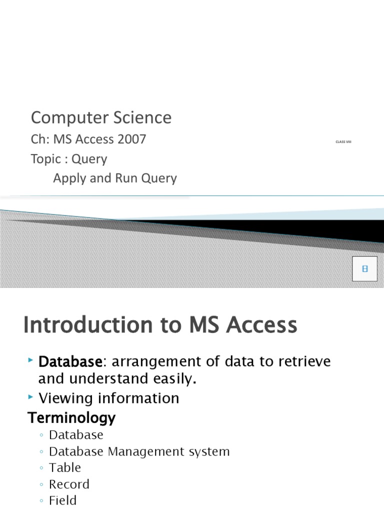 MS Access Lecture 03 | PDF | Databases | Microsoft Access