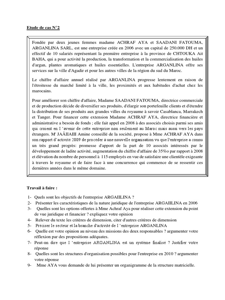 Etude de Cas N°2 | PDF | Business | ISO 9000