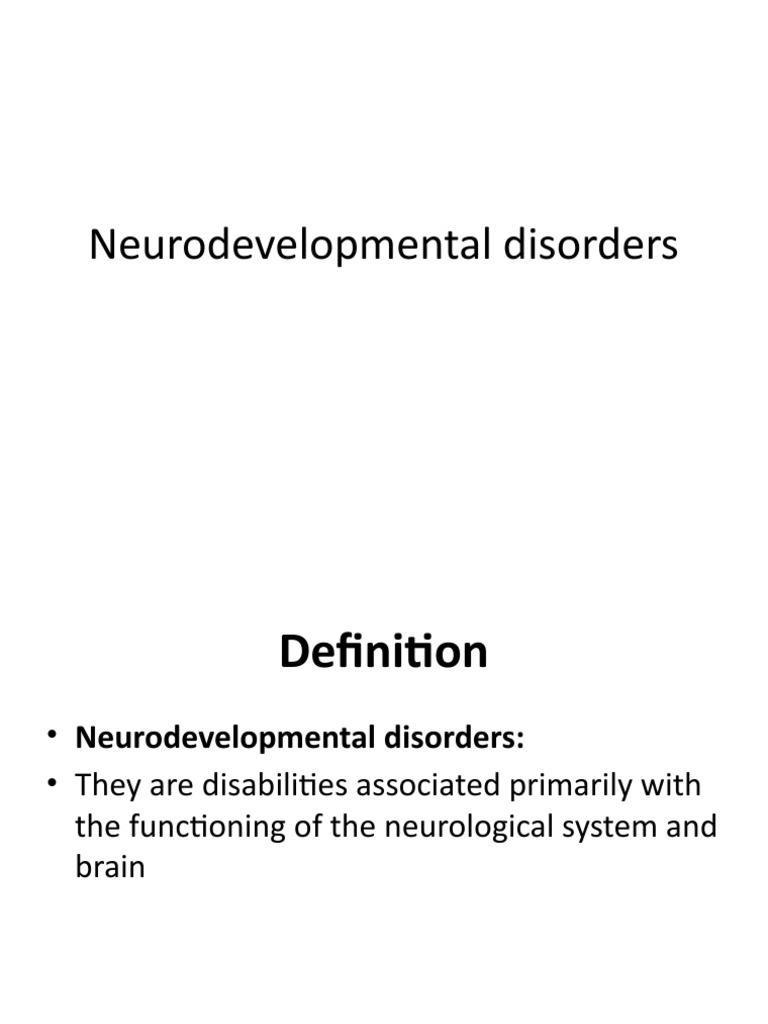 Neurodevelopmental Disorders | PDF | Intellectual Disability ...