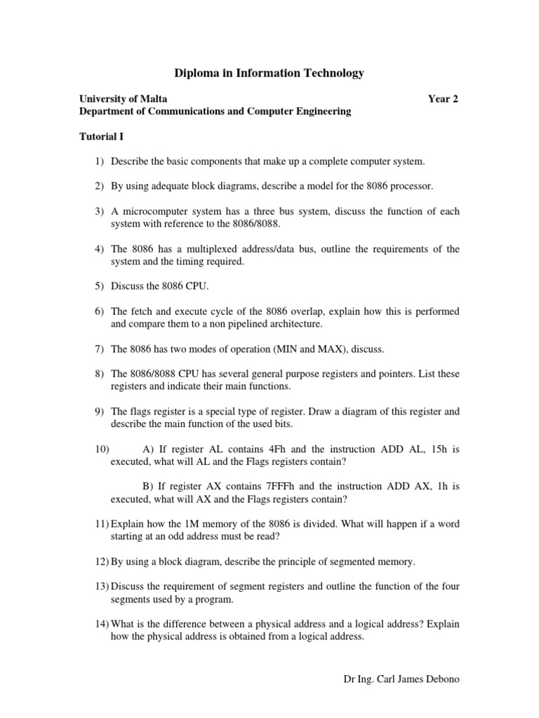 Micro Tut1 Yr2 | PDF | Central Processing Unit | Computer Data