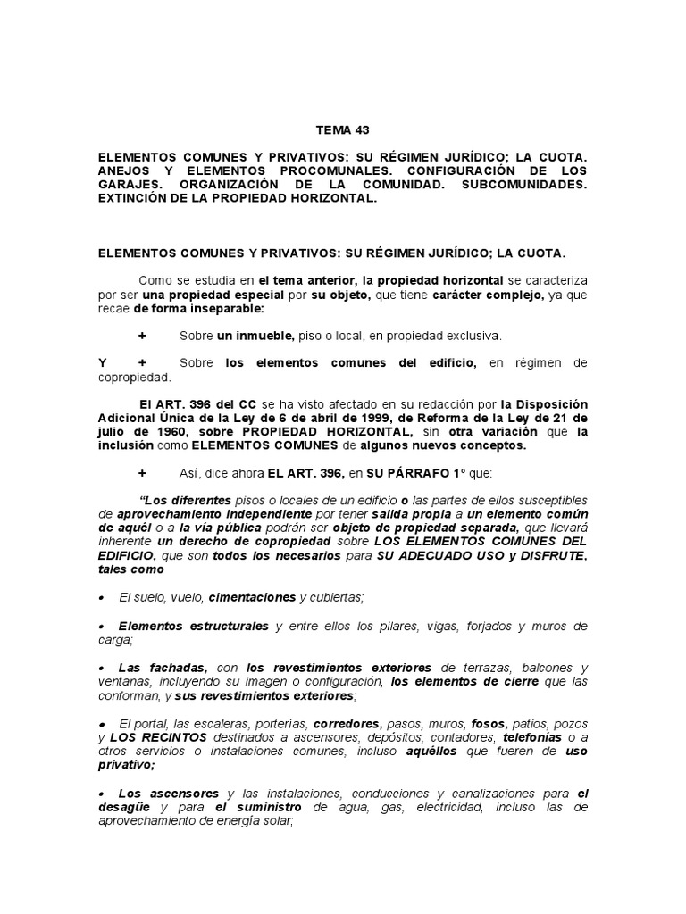 TEMA 43 | PDF | Propiedad | Condominio