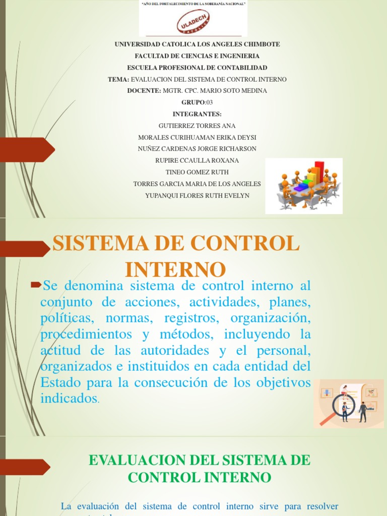 Evaluacion Del Sistema de Control Interno | PDF | Evaluación | Sistema de control