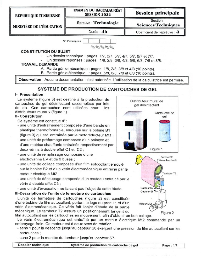 Sujet BAC Principale 2022 | PDF
