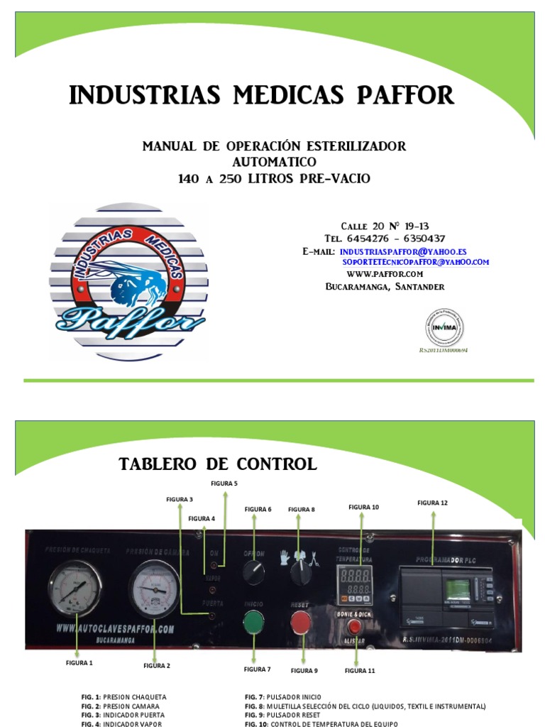 Autoclave Paffor 140 A 250 Litros User Manual | PDF | Equipo | Química Autoclave Paffor 140 A 250 Litros User Manual | PDF | Equipo | Química