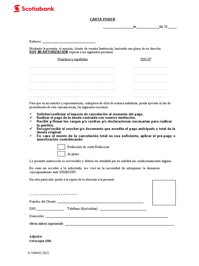 Carta Poder Compra de Deuda | PDF | Derecho