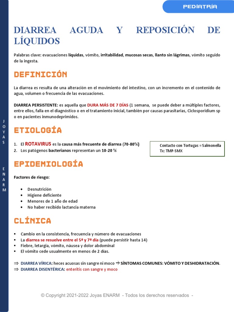 Diarrea Aguda y Reposición de Líquidos | PDF | Diarrea | Causas de la ...