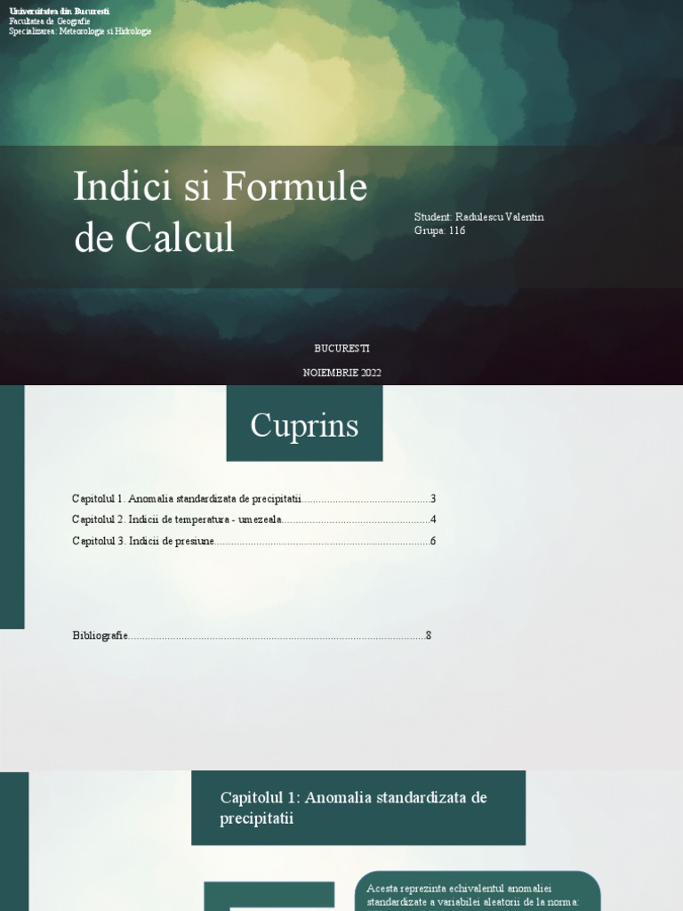 Indici Si Formule de Calcul | PDF