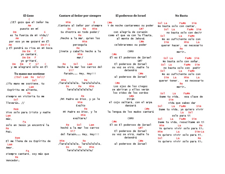 Alabanzas Con Acordes 1 (Cantaré Al Señor... ) | PDF