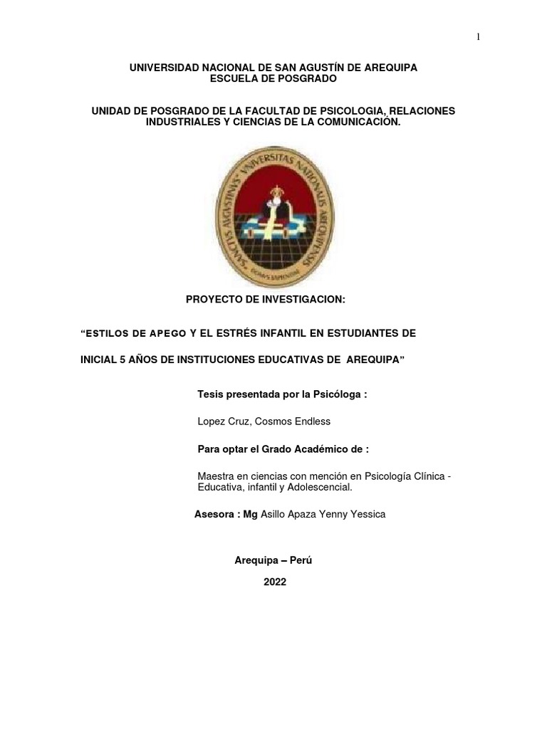 Presentacion Capitulo I - II | PDF | Teoría de apego | Estrés (biología)